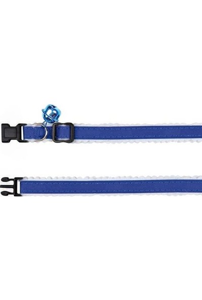 Trixie Çanlı Kedi Boyun Tasması Fosforlu Mavi-Beyaz