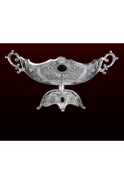 Gümüş Gondol Siyah Taşlı Kararmaz 7001M-15St-S