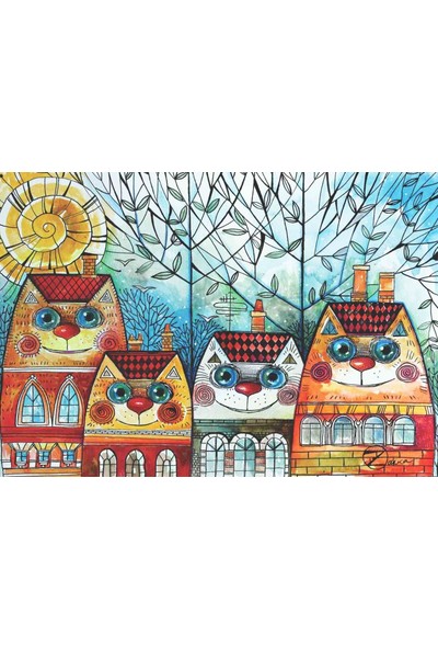 Anatolian 500 Parça Kedi Evler Puzzle