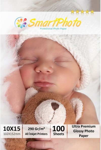 Smart Photo 10X15 Parlak (Glossy) 290 Gr/m² 100 Adet/1Paket Profesyonel Fotoğraf Kağıdı Smart Photo 10X15 Parlak (Glossy) 290 Gr/m² 100 Adet/1Paket Profesyonel Fotoğraf Kağıdı