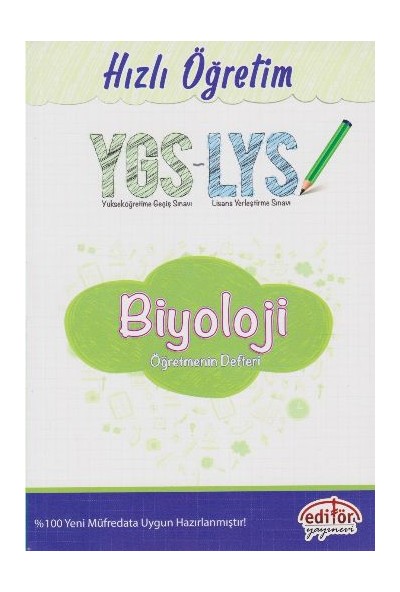 Editör Yayınları Hızlı Öğretim Ygs Lys Biyoloji Öğretmenin Defteri