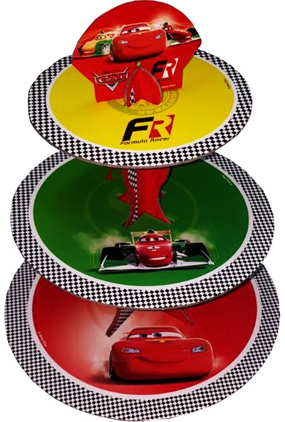 Karton 3 Katlı Cupcake Standı The Cars Temalı Kek Standı Karton 3 Katlı Cupcake Standı The Cars Temalı Kek Standı