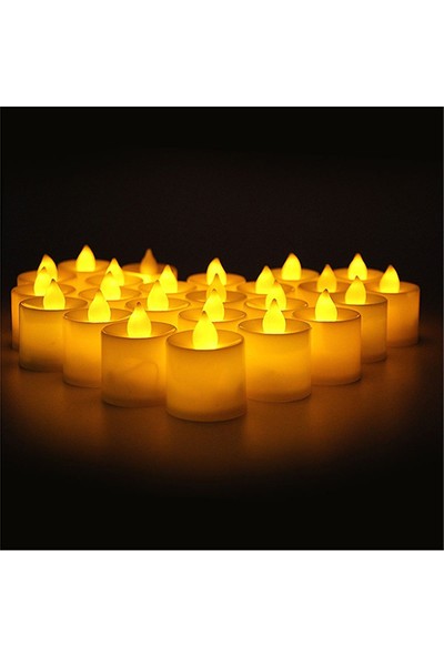 Tvshopmarket 24 Adet Tealight Sarı Isık Led Mum Tvshopmarket 24 Adet Tealight Sarı Isık Led Mum