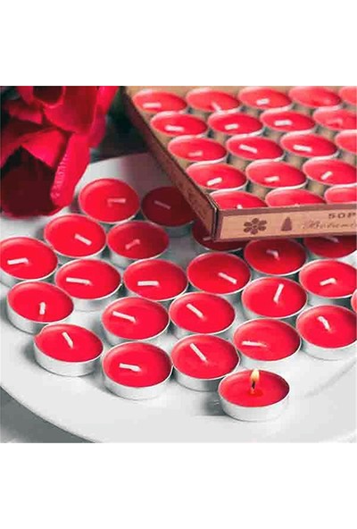 Tvshopmarket 100 Lü Kokulu Kırmızı Tealight Mum