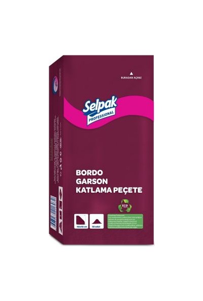 Selpak Garson Katlama Peçete 40X40 Bordo 50′Li 20 Paket (9681118) Selpak Garson Katlama Peçete 40X40 Bordo 50′Li 20 Paket (9681118)