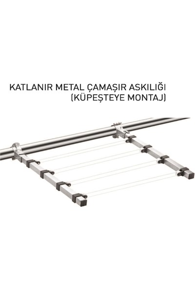 Yıl-Tem Katlanır Metal Çamaşır Askılığı - Küpeşteye Montajlı Yıl-Tem Katlanır Metal Çamaşır Askılığı - Küpeşteye Montajlı