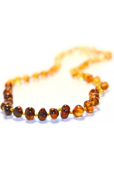 Amberistan Gökkuşağı Rengi Kehribar Kolye (32 cm)