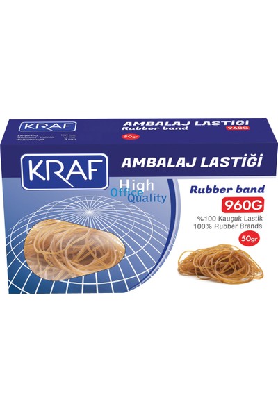Kraf Ambalaj Lastiği %100 Kauçuk 50Gr 960G