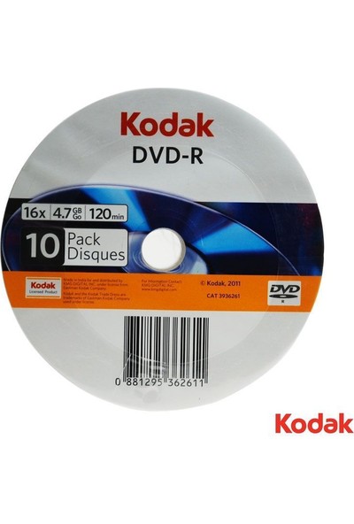 Boş Dvd Kodak Dvd-R 4.7 Gb 120 Mın. 10Lu Paket Boş Dvd Kodak Dvd-R 4.7 Gb 120 Mın. 10Lu Paket