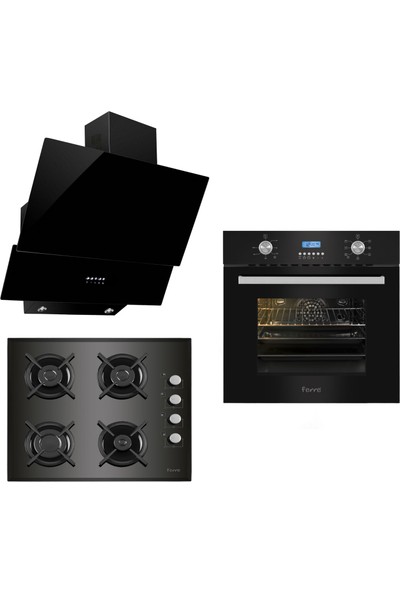 Ferre Italiano Black 3'lü Ankastre Set (BE 6 LD Mutifonksiyon Fırın + 1140 CE New Döküm Izgara Cam Ocak + D003 Yatay Dekoratif Cam Davlumbaz) Ferre Italiano Black 3'lü Ankastre Set (BE 6 LD Mutifonksiyon Fırın + 1140 CE New Döküm Izgara Cam Ocak + D003 Yatay Dekoratif Cam Davlumbaz)