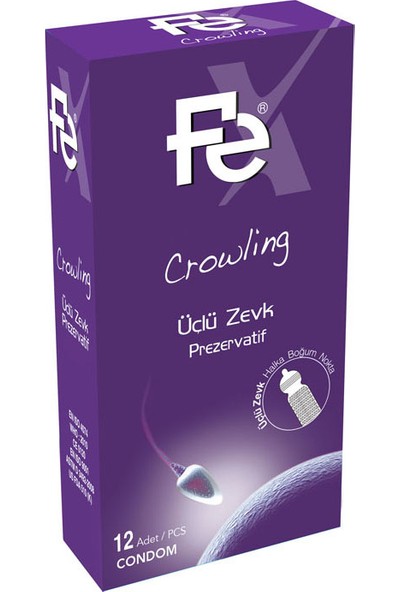 Fe Crowling Üçlü Zevk Prezervatif 12li Fe Crowling Üçlü Zevk Prezervatif 12li
