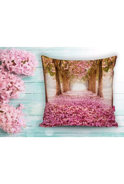 RealHomes Çiçek Bahçesi Dijital Baskılı Dekoratif Yastık Kırlent Kılıfı