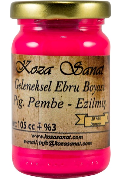Koza Ebru Boyası - Ezilmiş Boya Pigment Pembe 105 cc Koza Ebru Boyası - Ezilmiş Boya Pigment Pembe 105 cc