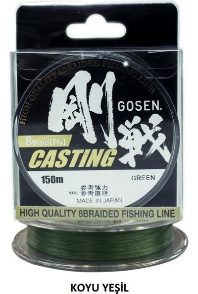 Gosen W-8 Casting Pe 8 Kat Örgü Misina Pe 1,5 / 0,216 Mm Gosen W-8 Casting Pe 8 Kat Örgü Misina Pe 1,5 / 0,216 Mm