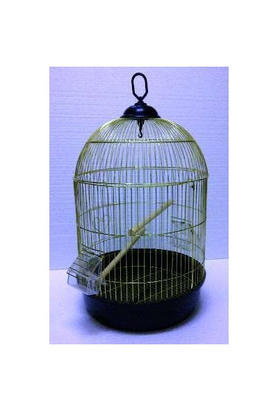 Qh Pet Cage Yuvarlak Kuş Kafesi Pirinç Kaplama (34 X 55)