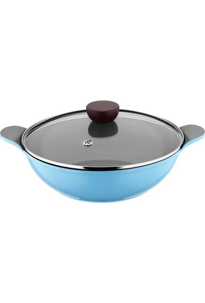 Kütahya Porselen Cerapure 28 Cm Wok Tava Cam Kapaklı Mavi Kütahya Porselen Cerapure 28 Cm Wok Tava Cam Kapaklı Mavi