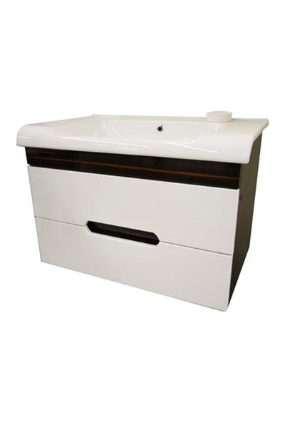 Denko Tuana 80 Beyaz-Abanoz Alt Modül Seramik Lavab. Denko Tuana 80 Beyaz-Abanoz Alt Modül Seramik Lavab.