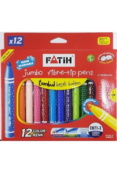 Fatih Keçeli Kalem Yıkanabilir Jumbo 12 Li 34260 Fatih Keçeli Kalem Yıkanabilir Jumbo 12 Li 34260