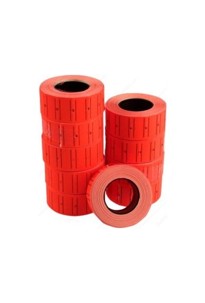 Tanex 12x21 mm Çizgili Flo Kırmızı Fiyat Etiket 600 Adet Tanex 12x21 mm Çizgili Flo Kırmızı Fiyat Etiket 600 Adet