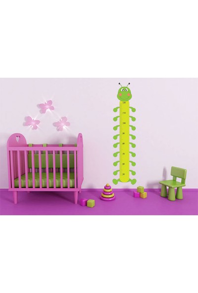 Sevimli Tırtıl Boy Cetveli Duvar Sticker