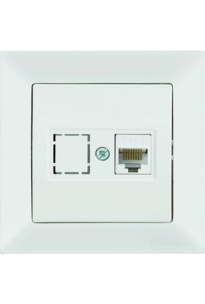 Mutlusan ZqMutlusan Candela Telefon Prızı 1*Rj12 Beyaz*12 Mutlusan ZqMutlusan Candela Telefon Prızı 1*Rj12 Beyaz*12