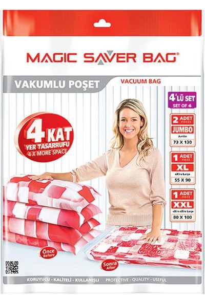 Nıl Collectıon Macıg Sılver Vakumlu Hurç 4 Lu (Xl/Xxl/2 Jumbo) Nıl Collectıon Macıg Sılver Vakumlu Hurç 4 Lu (Xl/Xxl/2 Jumbo)