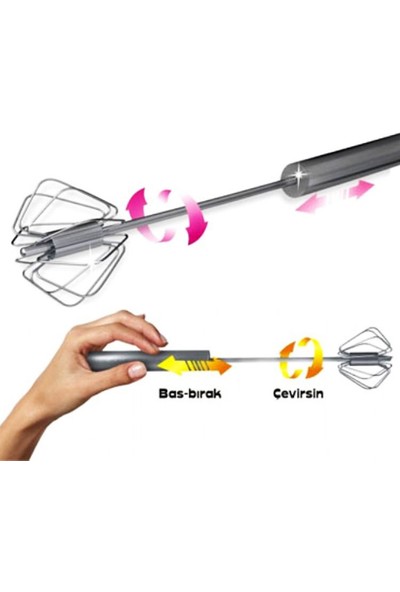 Pratik Bas Çek Mikser Karıştırıcı Ayran Çırpma Teli