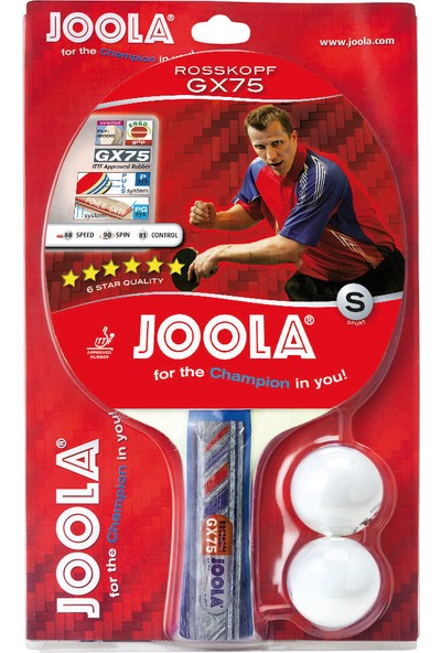 Joola Rosskopf Gx75 - ITTF Onaylı Masa Tenisi Raketi + 2 Top Joola Rosskopf Gx75 - ITTF Onaylı Masa Tenisi Raketi + 2 Top