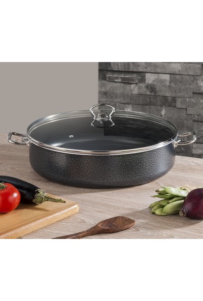 Evren P-187 - Pırlanta Teflon Maxi Basık Tencere-36 Cm,8,83 Lt Evren P-187 - Pırlanta Teflon Maxi Basık Tencere-36 Cm,8,83 Lt