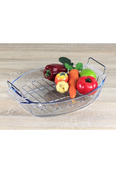 Pyrex Borosilikat Oval Izgarılı Fırın Kabı 39x24 Cm Pyrex Borosilikat Oval Izgarılı Fırın Kabı 39x24 Cm