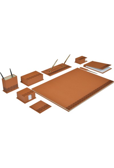 Gıpta 7607 Denım 10 Parça Sümen Takımı - Taba