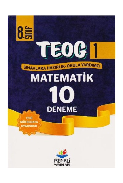 Renkli Yayınları Teog1 8. Sınıf Matematik 10 Deneme