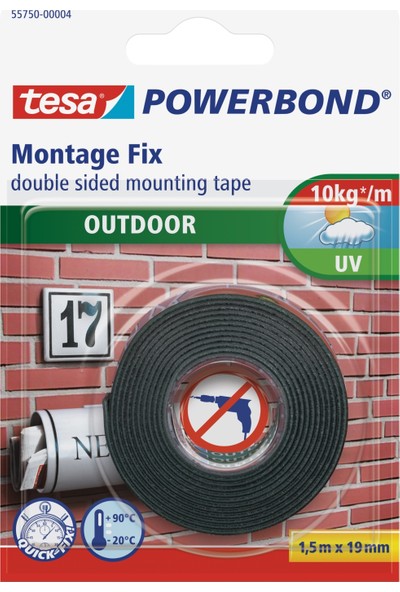 Tesa Köpük Montaj Bandı - Powerbond Dış Mekan 1.5m 19mm Tesa Köpük Montaj Bandı - Powerbond Dış Mekan 1.5m 19mm