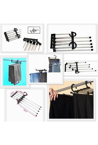 Pantolon Askılık 5 Li Hareketli Askı