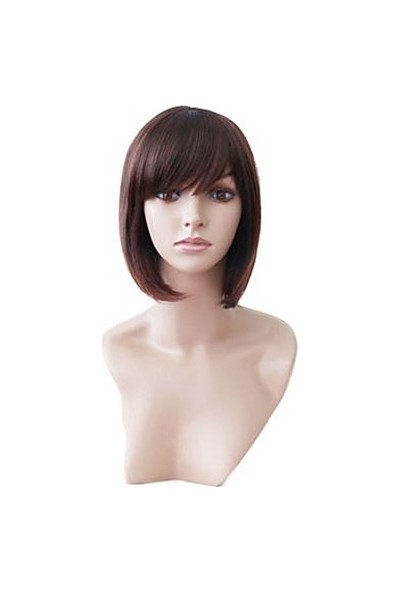 Partistok Kahve Peruk Küt Saç Partistok Kahve Peruk Küt Saç