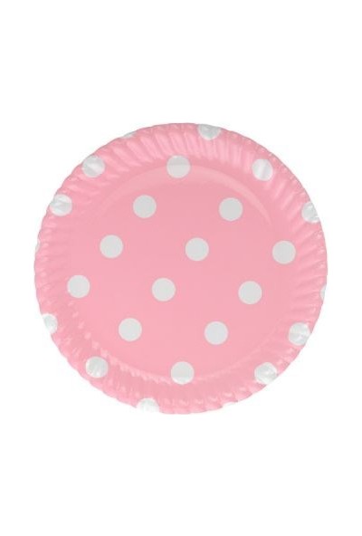 Partistok Pembe Puantiyeli Karton Parti Tabağı 8 Adet Partistok Pembe Puantiyeli Karton Parti Tabağı 8 Adet