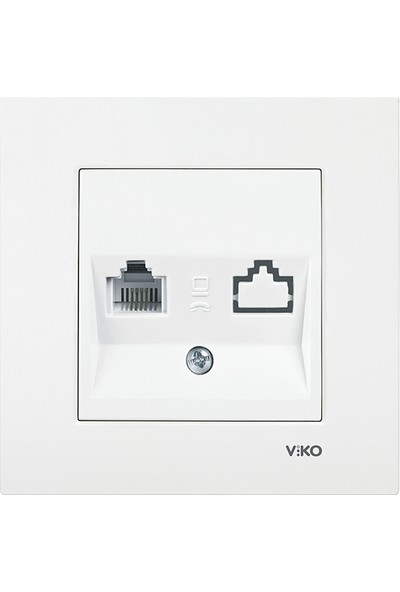 Viko Karre Beyaz Nümeris Telefon Prizi Rj11 (Çerçeveli) Viko Karre Beyaz Nümeris Telefon Prizi Rj11 (Çerçeveli)