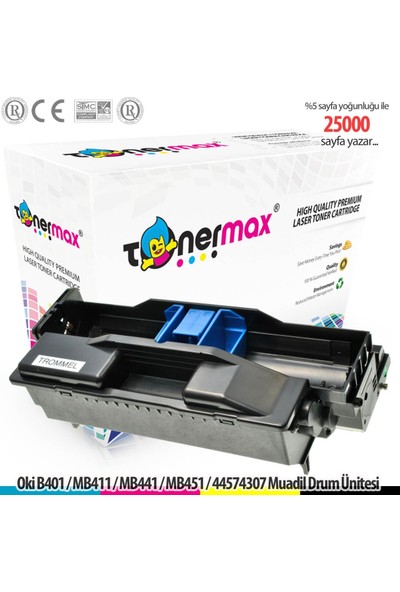 Toner Max® Oki B401 / Mb411 / Mb441 / Mb451 / 44574307 Muadil Drum Ünitesi