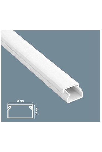Mutlusan 25X16 Yapışkanlı Kablo Kanalı 2 Metre Mutlusan 25X16 Yapışkanlı Kablo Kanalı 2 Metre
