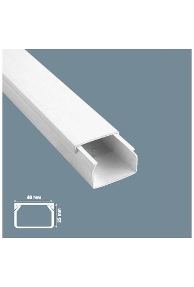 Mutlusan 40X25 Yapışkanlı Kablo Kanalı 2 Metre Mutlusan 40X25 Yapışkanlı Kablo Kanalı 2 Metre