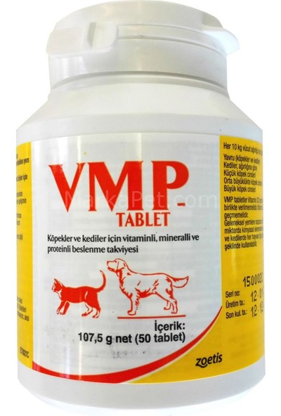 Zoetis VMP Tablet Tüy Dökülme Önleyici Zoetis VMP Tablet Tüy Dökülme Önleyici