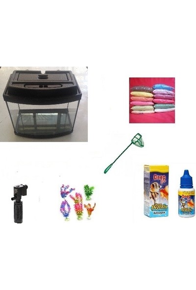 Kanki Pet Akvaryum Tam Kapaklı Bombeli 50 Cm Full Set (42 Litre)