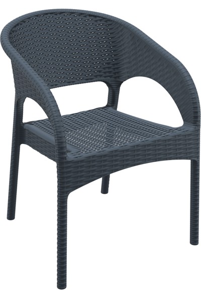 Siesta Rattan Panama Koltuk - Koyu Gri Siesta Rattan Panama Koltuk - Koyu Gri