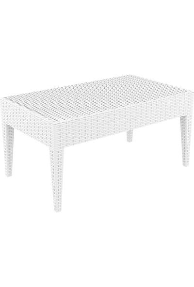 Siesta Rattan Miami Uzun Sehpa - Beyaz Siesta Rattan Miami Uzun Sehpa - Beyaz