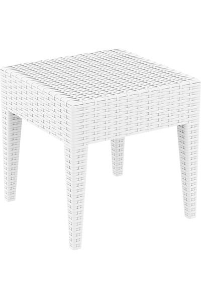 Siesta Rattan Miami Mini Sehpa - Beyaz Siesta Rattan Miami Mini Sehpa - Beyaz