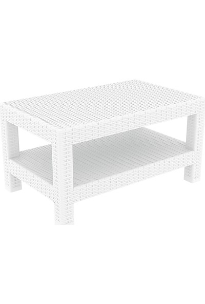 Siesta Rattan Monaco Uzun Sehpa - Beyaz Siesta Rattan Monaco Uzun Sehpa - Beyaz
