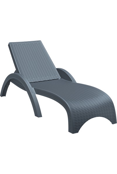 Siesta Rattan Fiji Şezlong - Koyu Gri