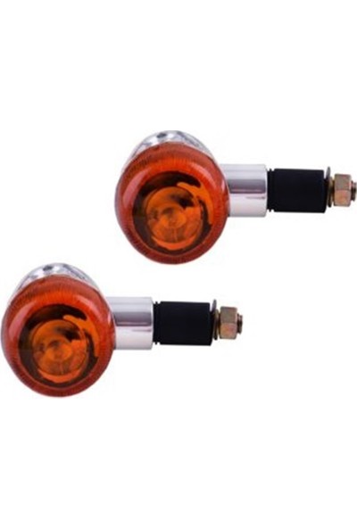 Tümopar Motosiklet Sinyal Takım Nikelajlı Küçük Sarı Cam Chopper Rf-093 Tümopar Motosiklet Sinyal Takım Nikelajlı Küçük Sarı Cam Chopper Rf-093