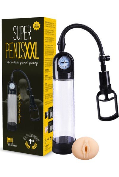 Penisxxl Basınç Göstergeli Penis Geliştirici Vakum Pompa + Vajina Başlık Penisxxl Basınç Göstergeli Penis Geliştirici Vakum Pompa + Vajina Başlık
