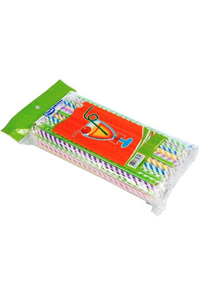 Kikajoy Dolphin Jelatinli Çizgili Körüklü Pipet 50'li